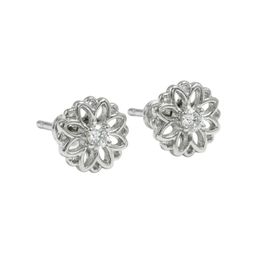 Damen Ohrringe Eisblume aus 925 Sterling Silber mit Zirkonia BIPE037