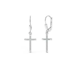 Damen Funkelnde Kreuzohrringe aus 925 Sterlingsilber mit Zirkonia BIPE054