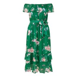 YUMI - Midikleid f&uuml;r Damen, Schulterfrei (Gr&uuml;n)