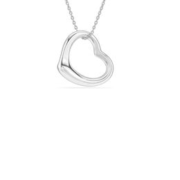 Damenhalskette mit schr&auml;gem Herz aus 925 Sterlingsilber BICLL041