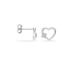 Herzohrringe f&uuml;r Damen aus 925 Sterling Silber mit Zirkonia BIPE079