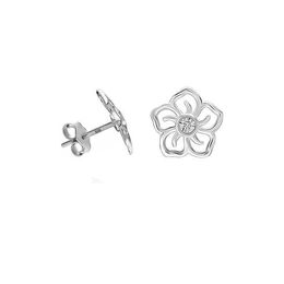 Frauenohrringe in Blumenform aus 925 Sterling Silber mit Zirkonia BIPE042