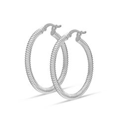 Damen Chunky Texturierte Creolen 925 Sterling Silber BIPE034