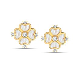 Damen Kleeblattblumen Ohrringe aus 925 Sterling Silber BIPE002