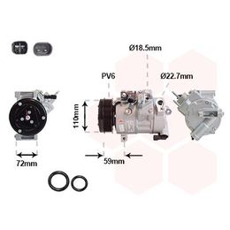Van Wezel Kompressor, Klimaanlage 1801k730 f&uuml;r Ford