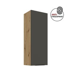 K&uuml;chen-Preisbombe K&uuml;che ARIA H&auml;ngeschrank 40 cm H&ouml;he 90 cm Graphite K&uuml;chenzeile Anti Fingerprint