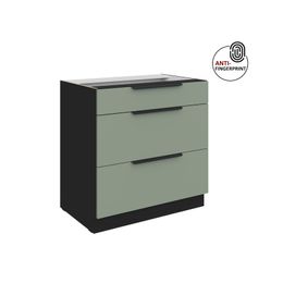 K&uuml;chen-Preisbombe K&uuml;chen Unterschrank 80 K&uuml;che ARIA Aquamarin matt Anti Fingerprint K&uuml;chenzeile