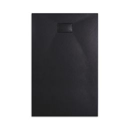 Emke Duschwanne, Schwarz, Naturmaterialien, Rechteckig, 90x2.6x140 cm, Badezimmer, Baden & Duschen, Duschtasse