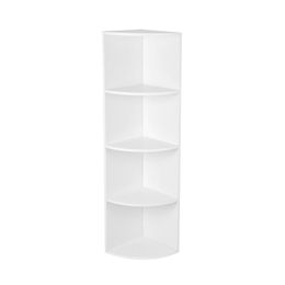 Boxxx Eckregal, Wei&szlig;, Holzwerkstoff, 4 F&auml;cher, 30x129.5x30 cm, Typenauswahl, Beim&ouml;bel erh&auml;ltlich, h&auml;ngend, Wohnzimmer, Regale, Eckregale