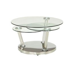 H&ouml;ffner Couchtisch mit drehbaren Tischplatten Conigli transparent/klar Ma&szlig;e (cm): B: 80 H: 44,5 &raquo; H&ouml;ffner