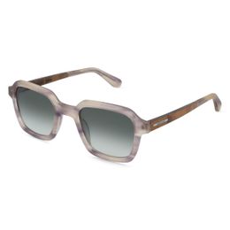 Woodfellas 11747 ZEPHYR | Herren-Sonnenbrille | Fassung: Vollrand, Quadratisch, Acetat, Braun Grau | Glasfarbe: Gr&uuml;n