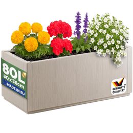 Casaria Blumentopf Ethica Kreidewei&szlig; Kunststoff 80x36x36cm