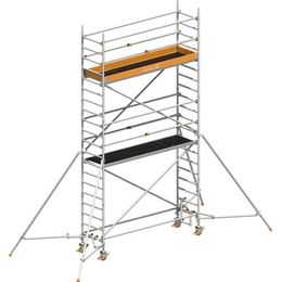 Layher Uni Standard P2 mit Uni Telegel&auml;nder und Ger&uuml;stst&uuml;tzen Typ 1411124 - Standh&ouml;he: 4.2 m