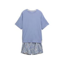 Tom Tailor Damen Pyjama-Set mit Allover-Print, blau, Print, Gr. XL/42