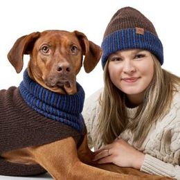 Hunter Hundepullover Odense mit M&uuml;tze (Set) braun 25 cm