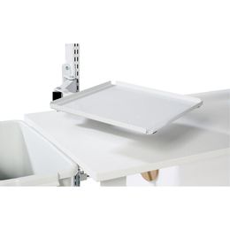 treston Laptop-/Druckerablage, schwenkbar, mit Doppelarm, ESD, hellgrau