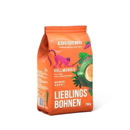 EDUSCHO Lieblingsbohnen Vollmundig - 8 x 750 g Ganze Bohne - Intensit&auml;t: 4/5