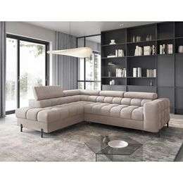 P & B Ecksofa, Beige, Metall, 5-Sitzer, L-Form, 276x200 cm, Made in EU, Oeko-Tex&reg; Standard 100, Wohnzimmer, Sofas & Couches, Wohnlandschaften, Ecksofas