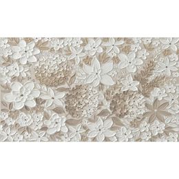 Monee &Ouml;lgem&auml;lde, Braun, Wei&szlig;, Holz, Textil, Tanne, vollmassiv, Blumen, rechteckig, 120x70 cm, handgemalt, 3D-Effekt, einfache und schnelle Anbringung, Bilder und Zubeh&ouml;r, Wandbilder, &Ouml;lgem&auml;lde