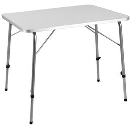Casaria Gartentisch Silber Alu 80x55x50/69cm klappbar