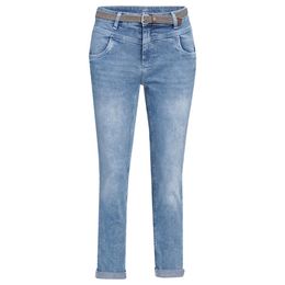 Gina Benotti Damen Slim-Jeans mit Flecht-G&uuml;rtel