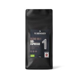 5 Senses - Blend No.1 Bio-Espresso - 1 kg Ganze Bohne - Intensit&auml;t: 5/6