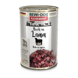 BEWI DOG Fleischkost Reich an Lamm Hunde-Nassfutter hoher Feuchtigkeitsgehalt 6x400g
