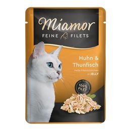 Miamor Feine Filets Huhn und Thunfisch Katzen-Nassfutter getreidefrei 24x100g