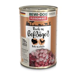 BEWI DOG Fleischkost Reich an Gefl&uuml;gel Hunde-Nassfutter mit Lachs&ouml;l 6x400g