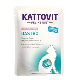 Kattovit Gastro Lachs und Reis Katzen-Nassfutter Magen-Darm 24x85g