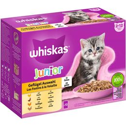 whiskas Multipack Junior Gefl&uuml;gel Auswahl in Gelee Katzen-Nassfutter f&uuml;r K&auml;tzchen 12x85g