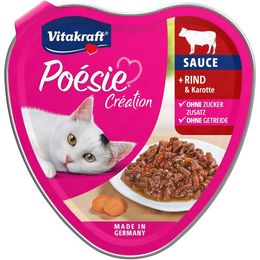Vitakraft Po&eacute;sie Cr&eacute;ation mit Rind & Karotte Katzen-Nassfutter zuckerfreie Rezeptur 15x85g