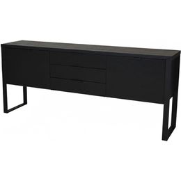 Sideboard Jahnke, B:180cm H:76,2cm T:39,5cmschwarz, Holzwerkstoff, Metall, Wohnzimmer, Sideboards, "LOOP SB 180", Sideboard,2 T&uuml;ren + 3 Schubladen,