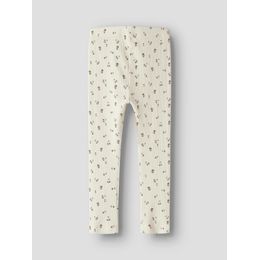LIL' ATELIER M&auml;dchen Leggings "NMFGAGO SLIM LEGGING LIL NOOS"turtledove aop:floral, Gr. 122, bedruckt, Jersey, Obermaterial: 57% Baumwolle, 38%