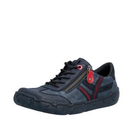Rieker Damen Sneaker, Gr. 38blau, Lederimitat, Schuhe, Schn&uuml;rschuh, Halbschuh, Freizeitschuh mit Ziern&auml;hte