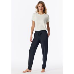 Schiesser Damen Pyjamahose "Mix + Relax", Gr. 42, schwarz, Single Jersey, Obermaterial: 95% Modal, 5% Elasthan, Hosen, weiche Single-Jersey Qulit&auml;t,