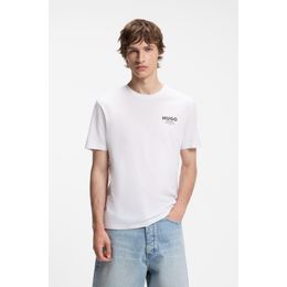 Hugo Herren T-Shirt "Nesptee"wei&szlig;100, Gr. XXL, unifarben, Single Jersey, Obermaterial: 100% Baumwolle, Shirts, Rundhalsausschnitt, Regular Fit, reine