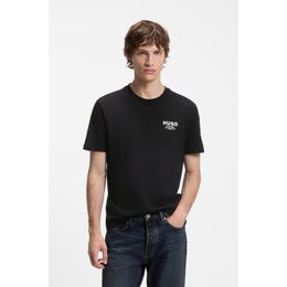 Hugo Herren T-Shirt "Nesptee"schwarz001, Gr. S, unifarben, Single Jersey, Obermaterial: 100% Baumwolle, Shirts, Rundhalsausschnitt, Regular Fit,
