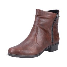 Rieker Damen Stiefelette, Gr. 37, braun, Lederimitat, used, Schuhe, Boots, Blockabsatz, mit praktischem Innen-Rei&szlig;verschluss