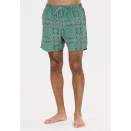 NOU Herren Badeshorts "Felipe"gr&uuml;n, Gr. S, bedruckt, 100% Polyester, Badehosen, mit Quick Dry-Funktion