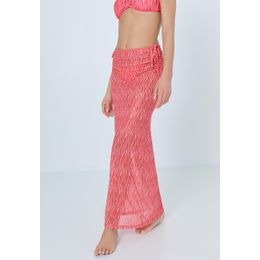 LSCN BY LASCANA Damen Meshrockkoralle, ros&eacute; bedruckt, Gr. 34, bedruckt, Netz, Obermaterial: 95% Polyester, 5% Elasthan, R&ouml;cke, mit grafischem Druck,