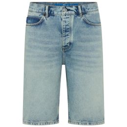 Hugo Herren Skaterbermudasmedium blau426, Gr. 34, unifarben, Denim/Jeans, Obermaterial: 100% Baumwolle, Hosen, 5-Pocket-Form, Straight Fit, reine