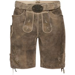Kr&uuml;ger Buam Kr&uuml;ger Buam Kurze Lederhose mit G&uuml;rtel Hellbraun (Gr&ouml;&szlig;e: 56)