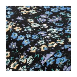 buttinette Viskose-Jersey "Aquarell-Blumen", schwarz-color