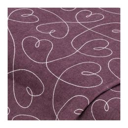 buttinette Baumwoll-Flanell "Herzen geschwungen", beere-color