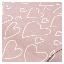 buttinette Baumwoll-Flanell "Herzen", ros&eacute;-color