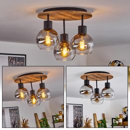 hofstein Vouhet Deckenleuchte Braun, Holzoptik, Schwarz, 3-flammig