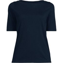 LANDS' END Supima-Shirt mit ellbogenlangen &Auml;rmeln, Damen,  Blau, Baumwolle, by Lands' End