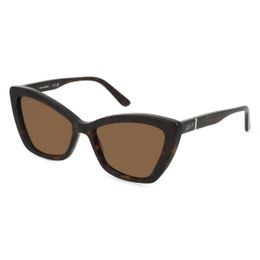 K by KARL LAGERFELD Karl Lagerfeld KL6105S | Unisex-Sonnenbrille | Fassung: Vollrand, Butterfly, Kunststoff, Braun Havanna | Glasfarbe: Braun