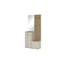H&ouml;ffner Kompaktgarderobe Rovereto creme Ma&szlig;e (cm): B: 88 H: 195 T: 35.0 &raquo; H&ouml;ffner